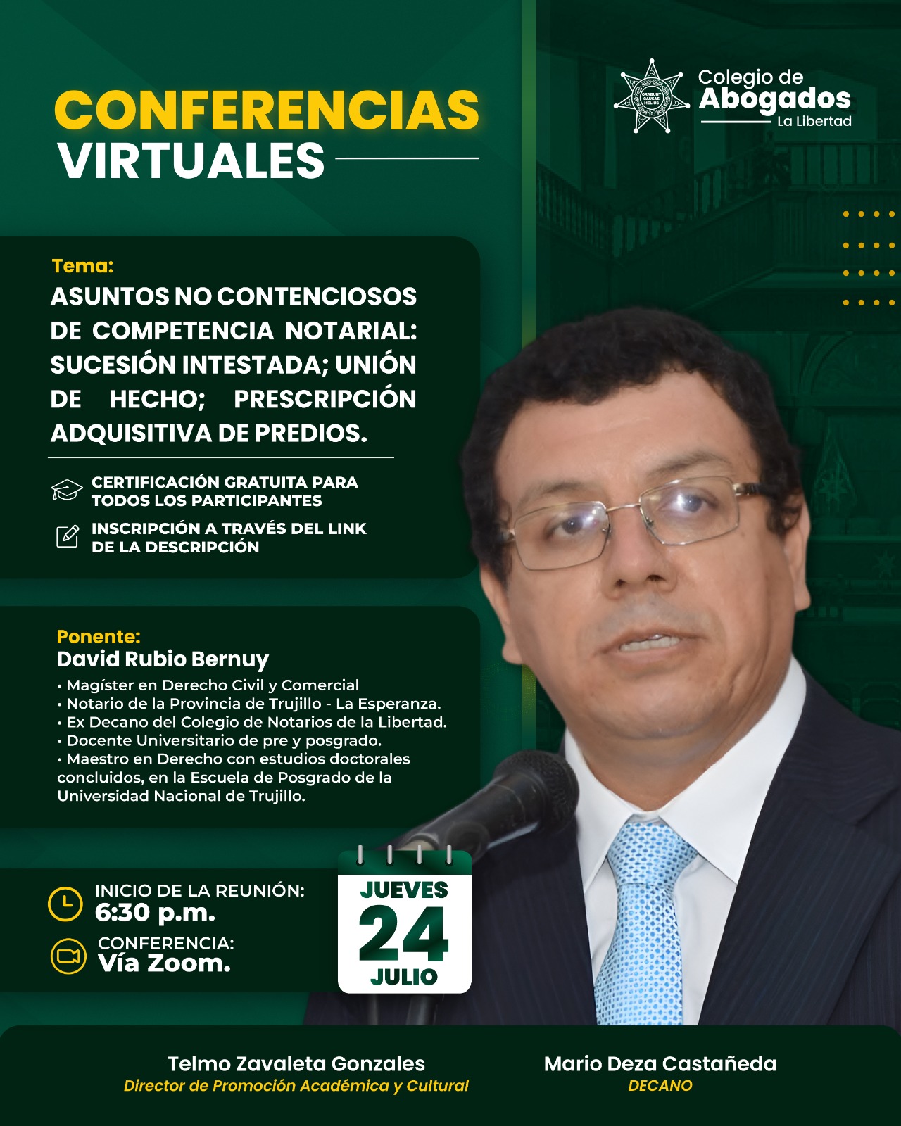 Conferencias virtuales | Asuntos No Contensiosos de Competencia Notarial